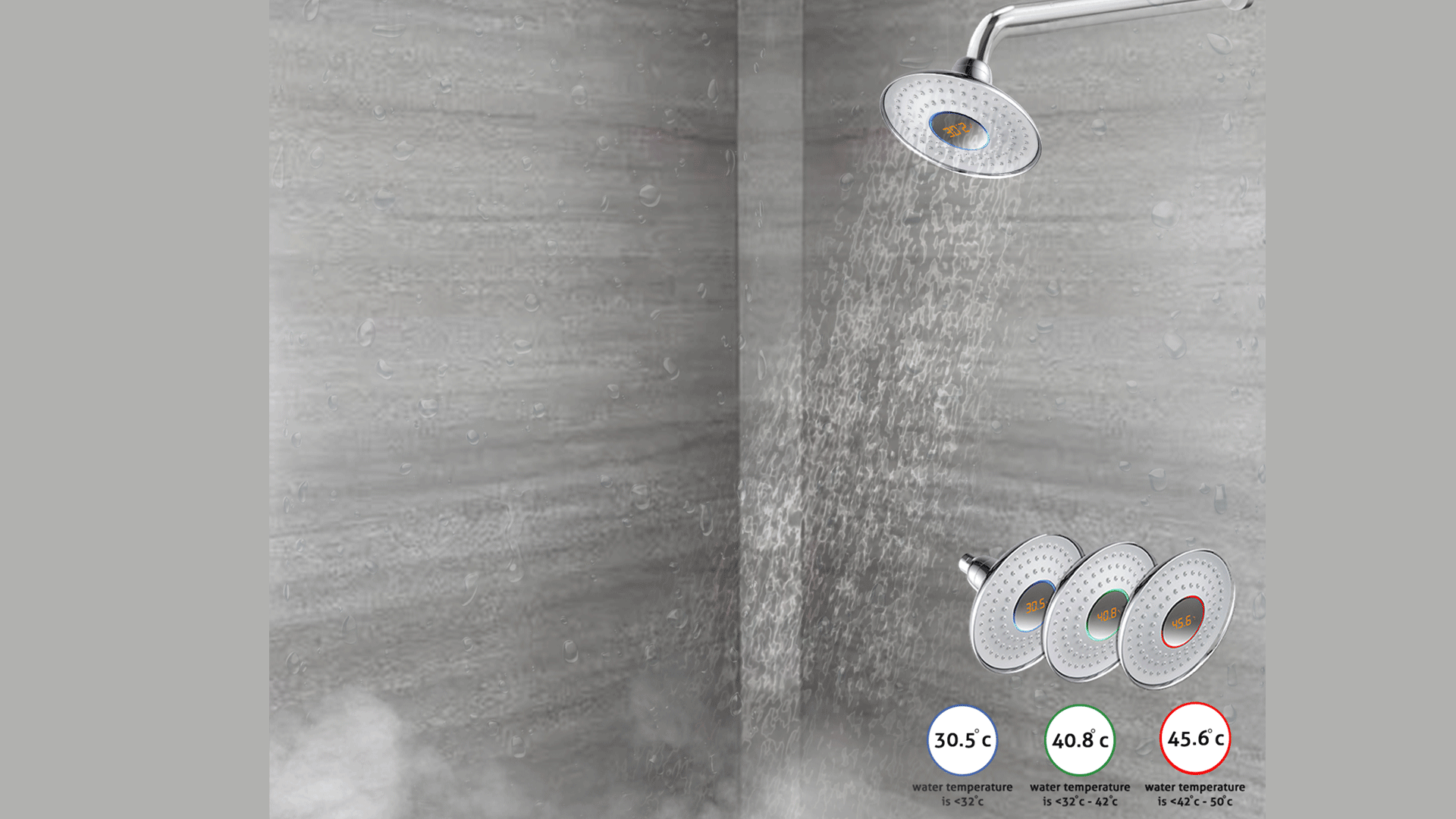 Rain shower with LED temperature display by Grafdoer - Architect and ...