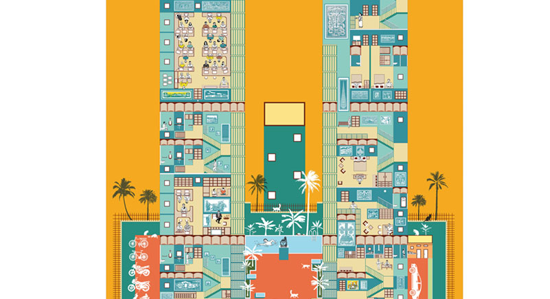 Vignesh Premkumar presents a planometric painting of India House in ...
