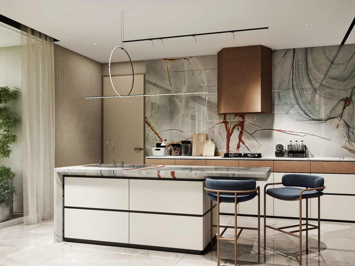 Chic contemporary kitchens that blend elegantly with living areas ...