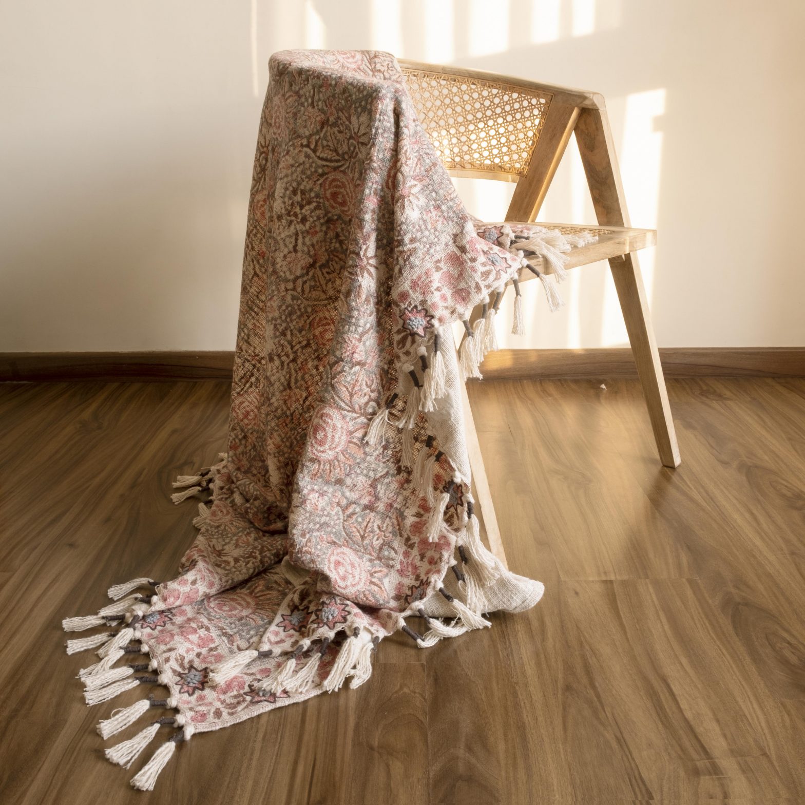 These block-printed throws will add a dash of warmth to nooks ...