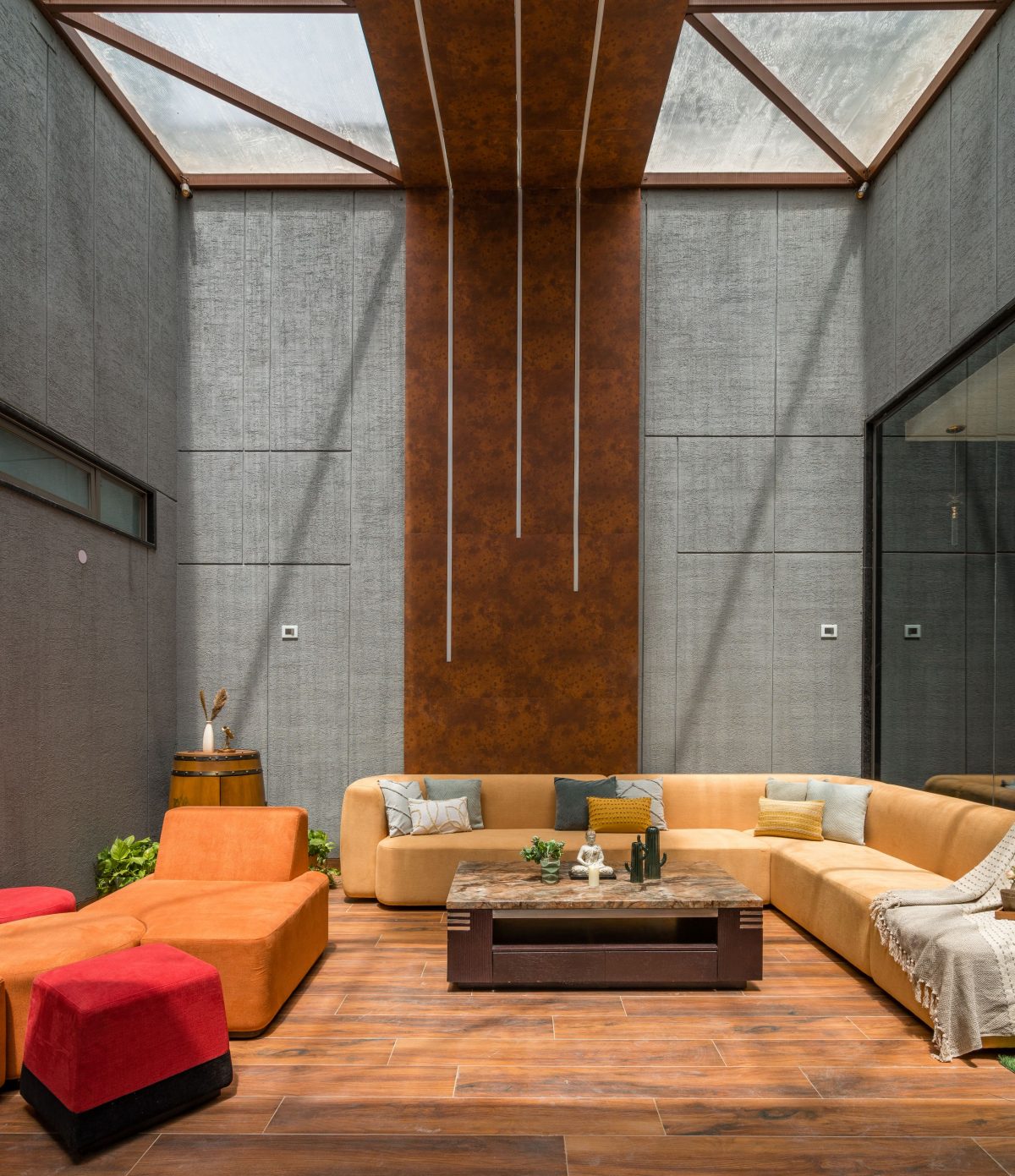 The Spruce House in Gurugram masters material and volumetric ...