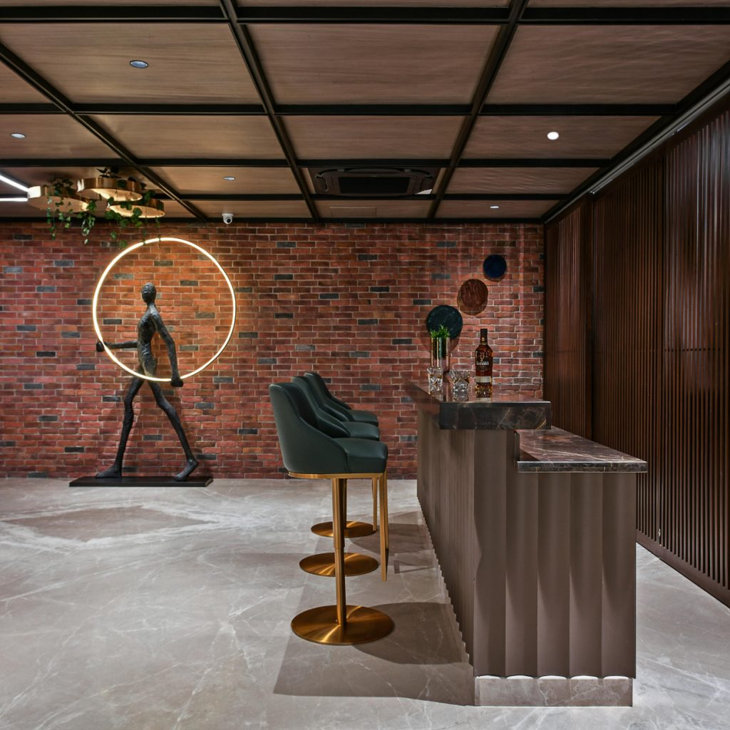 An electrifying bar and lounge area that brings life to every party ...