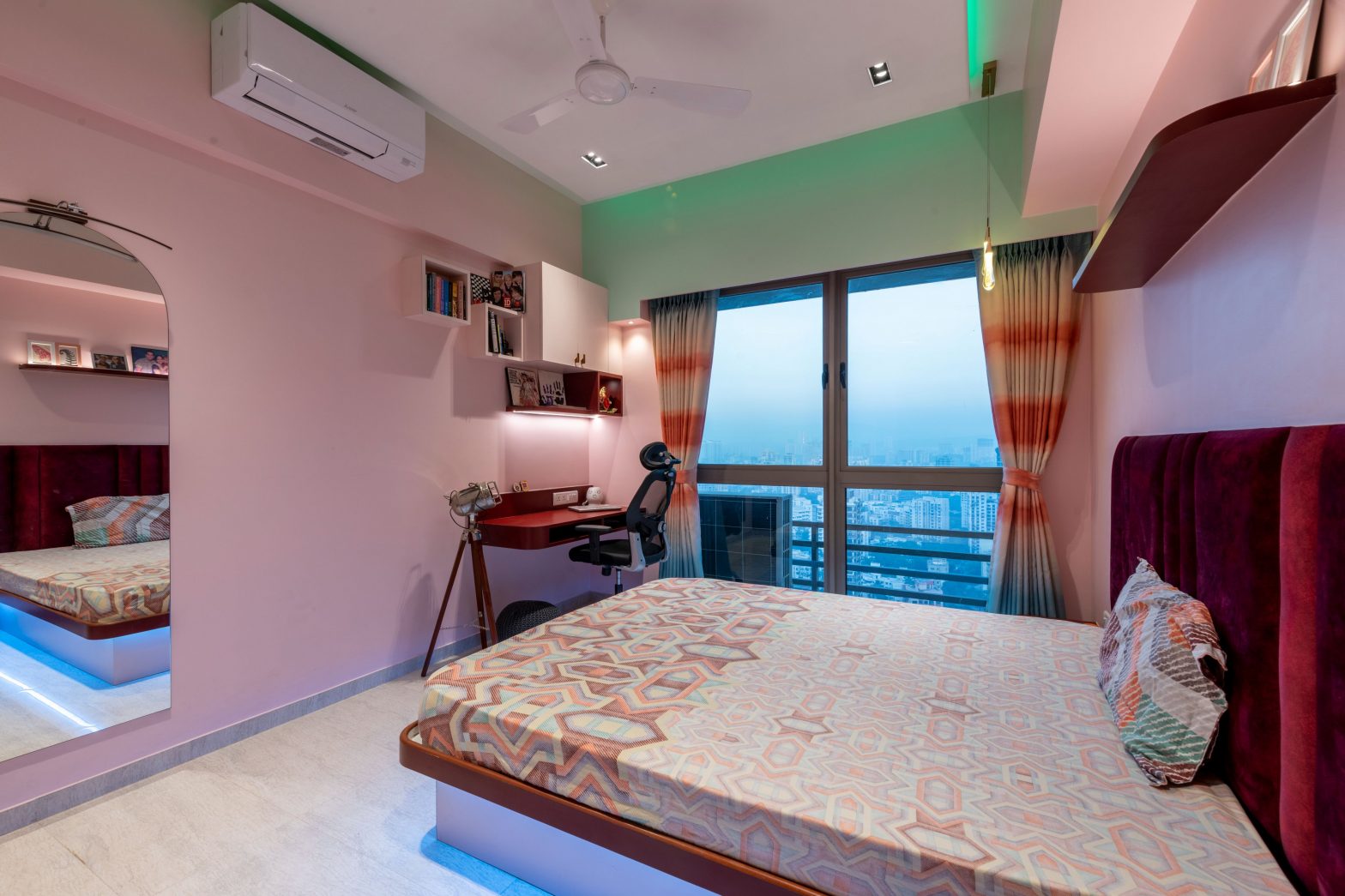 Contemporary Mumbai home with a view is furnished with functionality ...