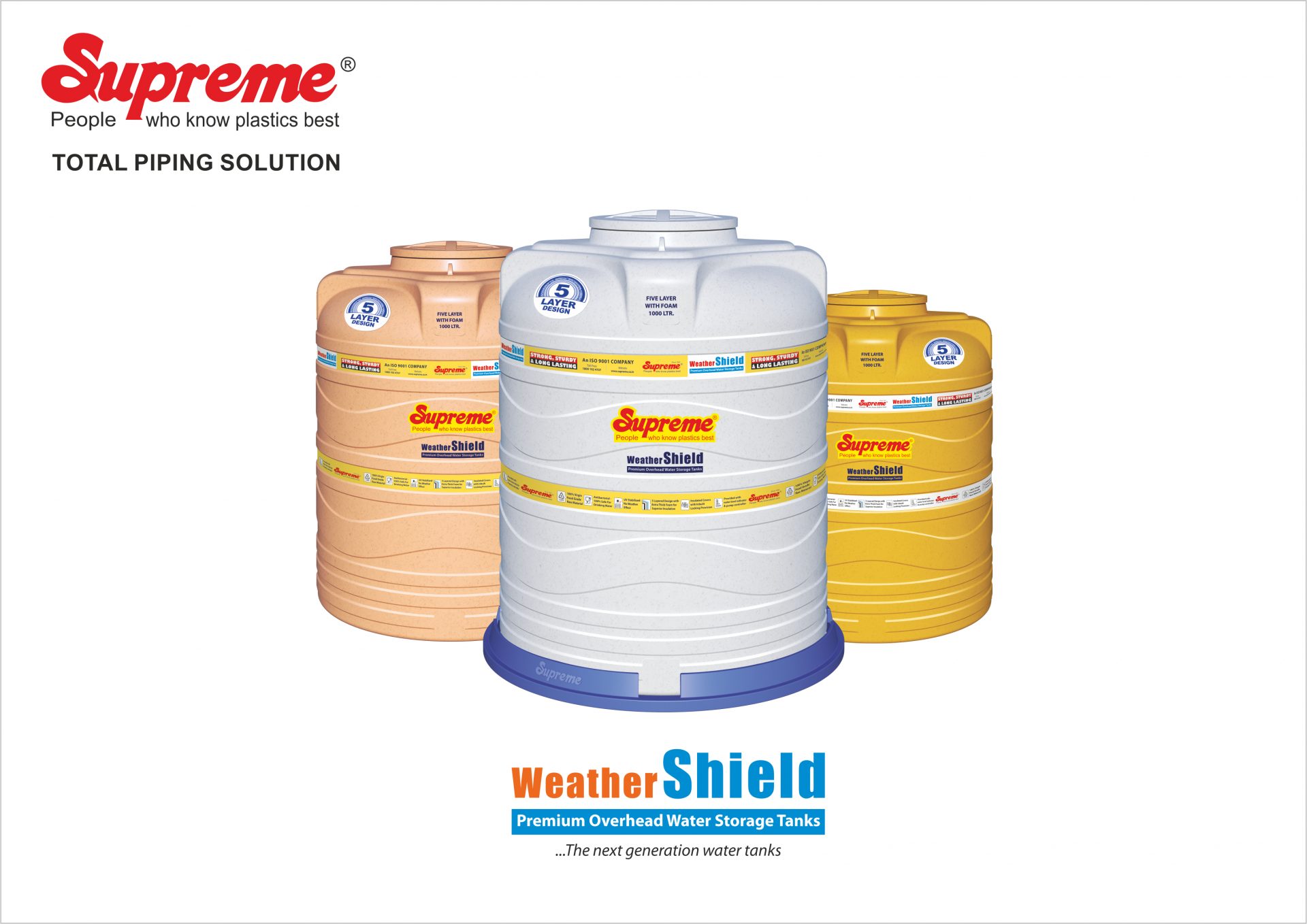 Advanced technology water storage tanks by Supreme WeatherShield ...