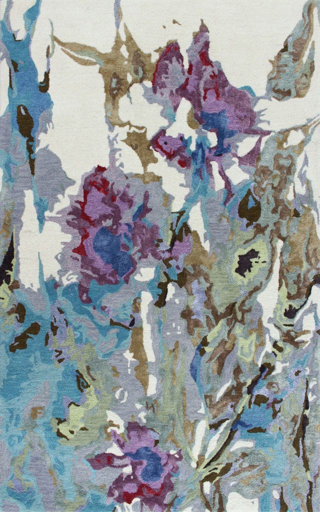 New Zealand wool and bamboo silk make this Wild Flower carpet ...