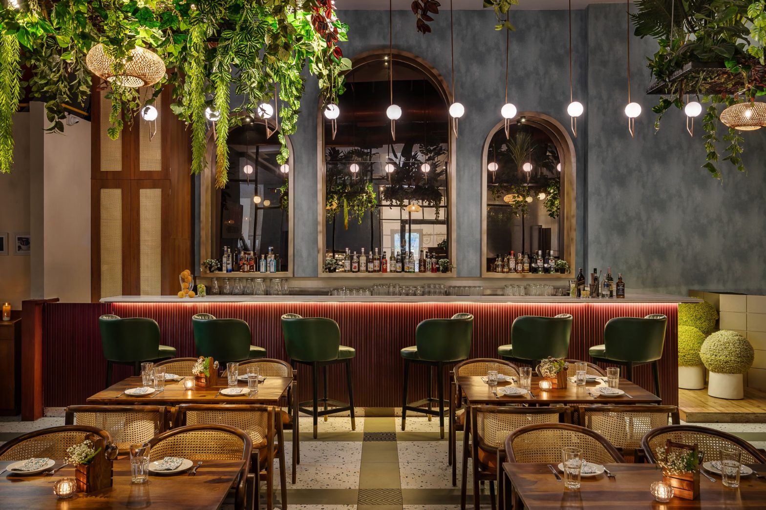 Make big biophilic statements inside Mumbai's boho bistro - Architect ...