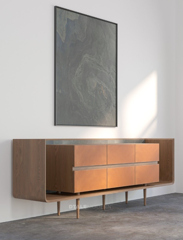 Keep a sleek look with the wrap-around feature of this console table ...