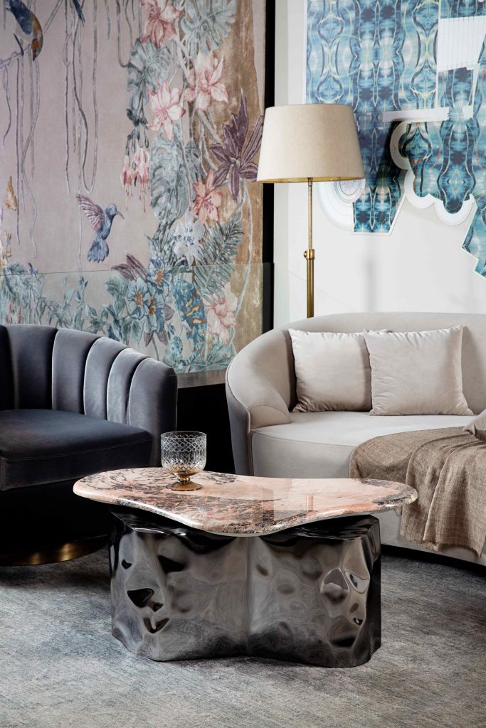 Embrace abstract art in the living room with this unique coffee table ...