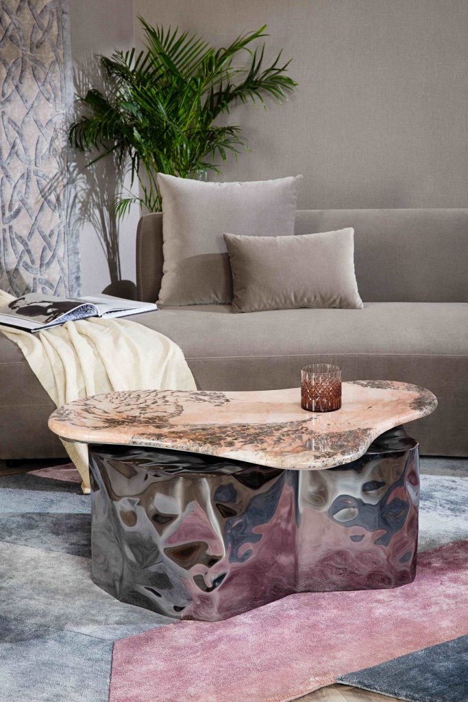 Embrace abstract art in the living room with this unique coffee table ...