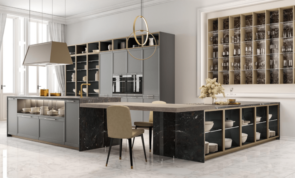 Make contemporary choices effortlessly with this Kitchen collection ...