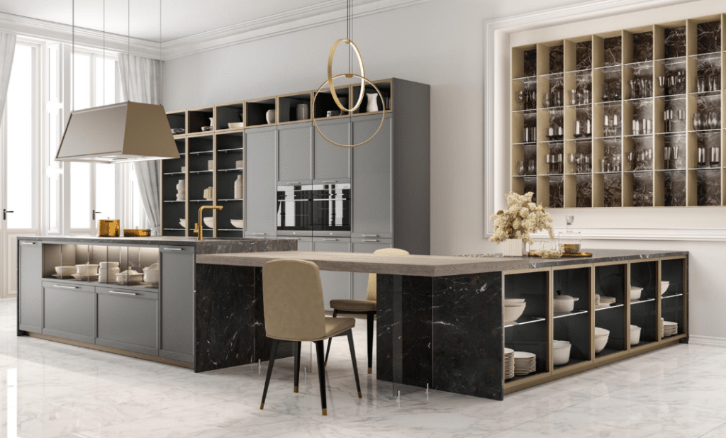 Make contemporary choices effortlessly with this Kitchen collection ...