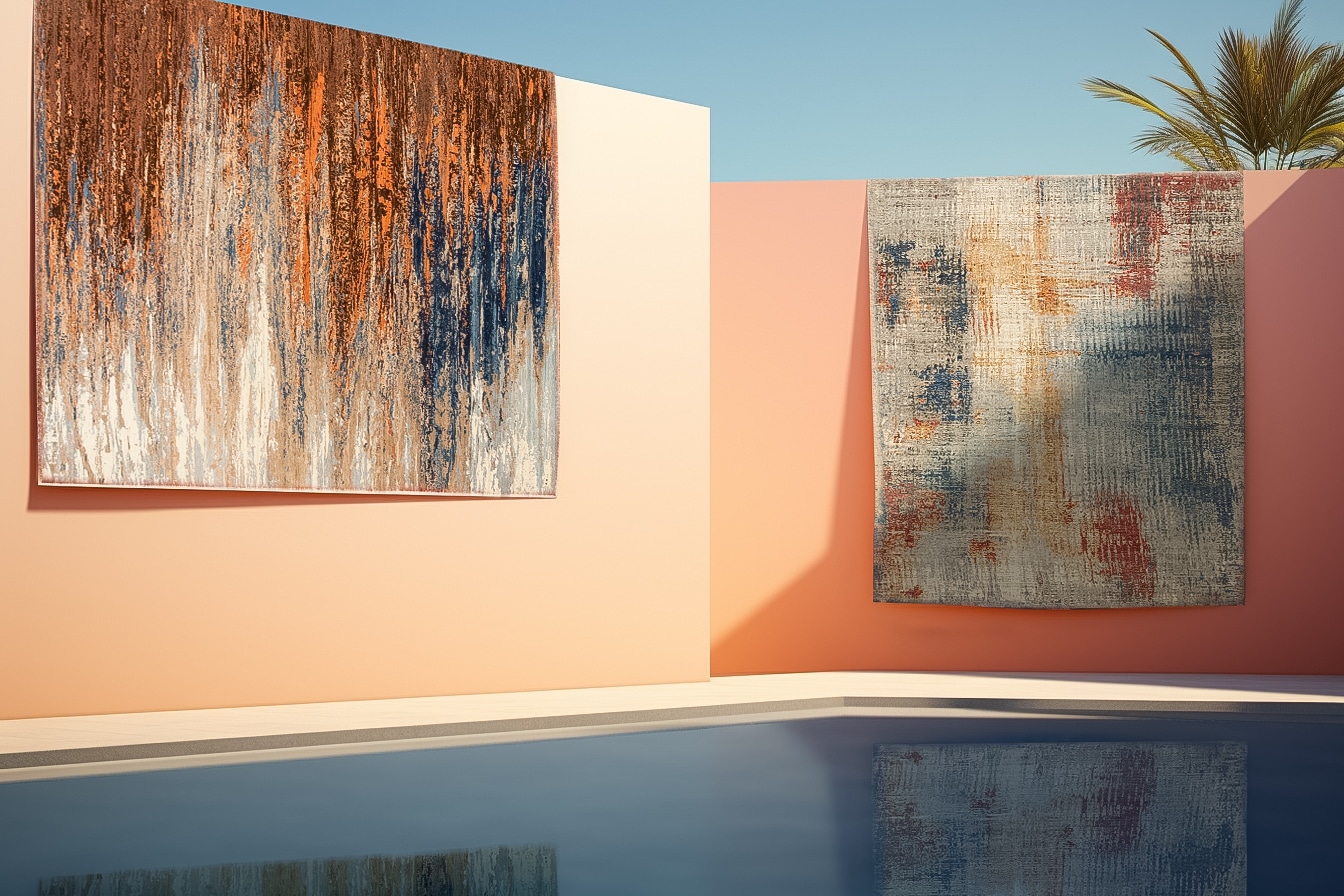 Journey through the intricate tales woven in wool and silk in this rug ...