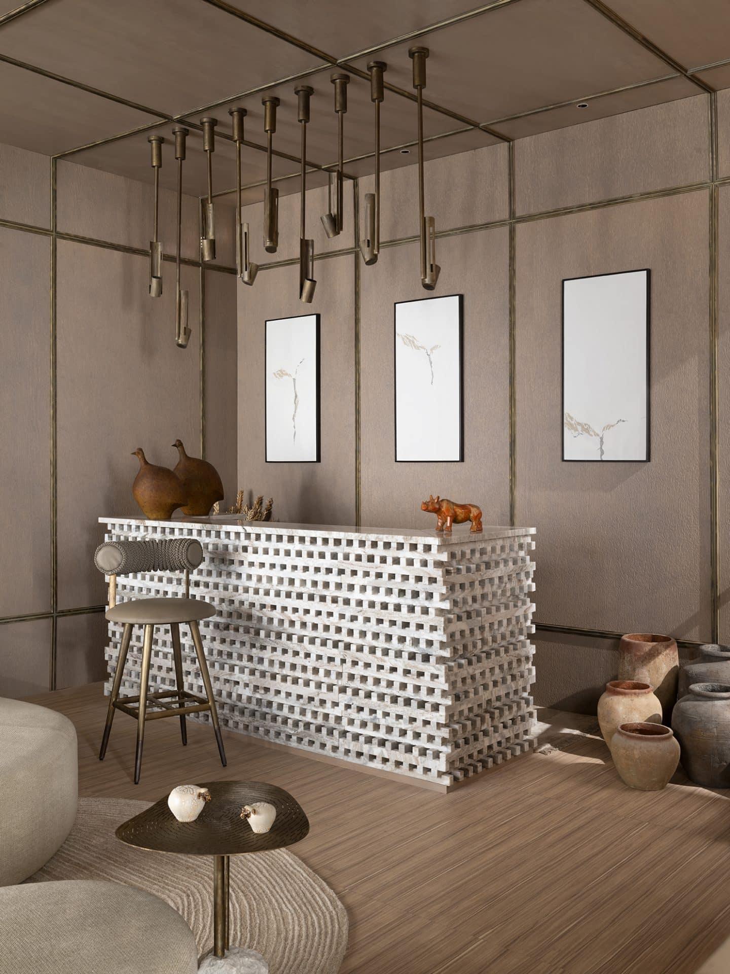 Turn your home bar into a playful fusion of art and design with the Jenga Bar - Architect and ...