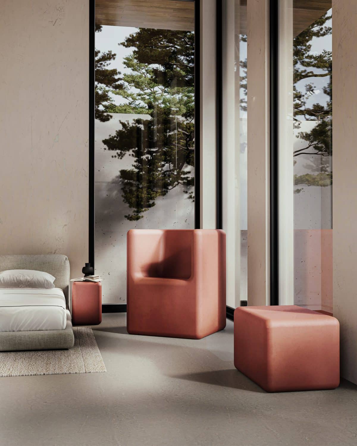 Reimagine modernism with these freestanding concrete furniture designs ...