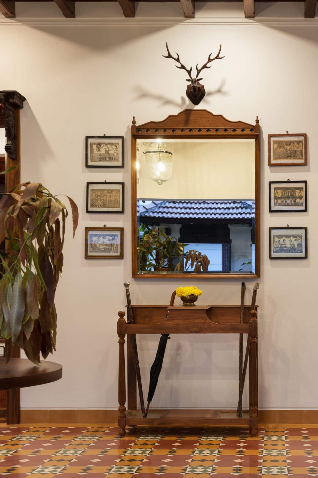 Embrace India's rich heritage with this exquisite collection of teak and cane consoles and ...