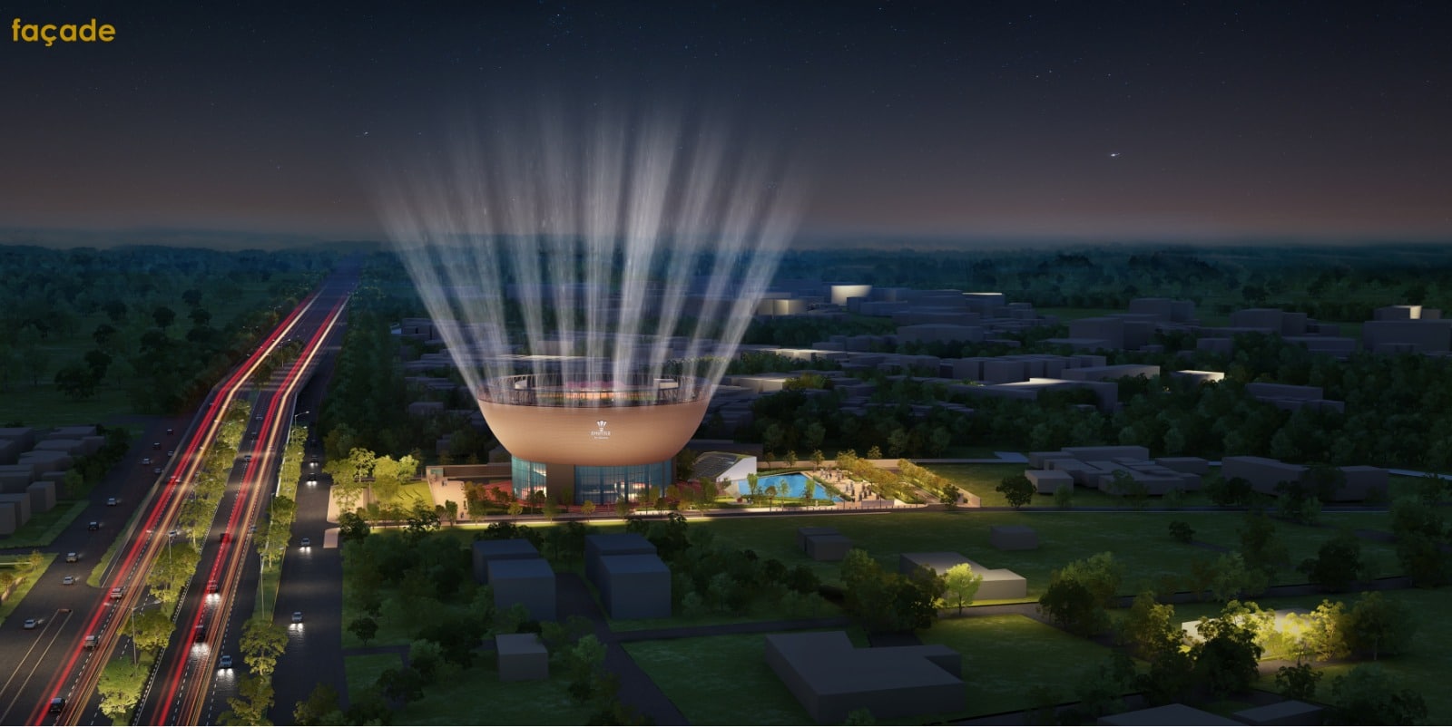 Catch the spin on this shuttlecock-inspired sports landmark shaping up ...