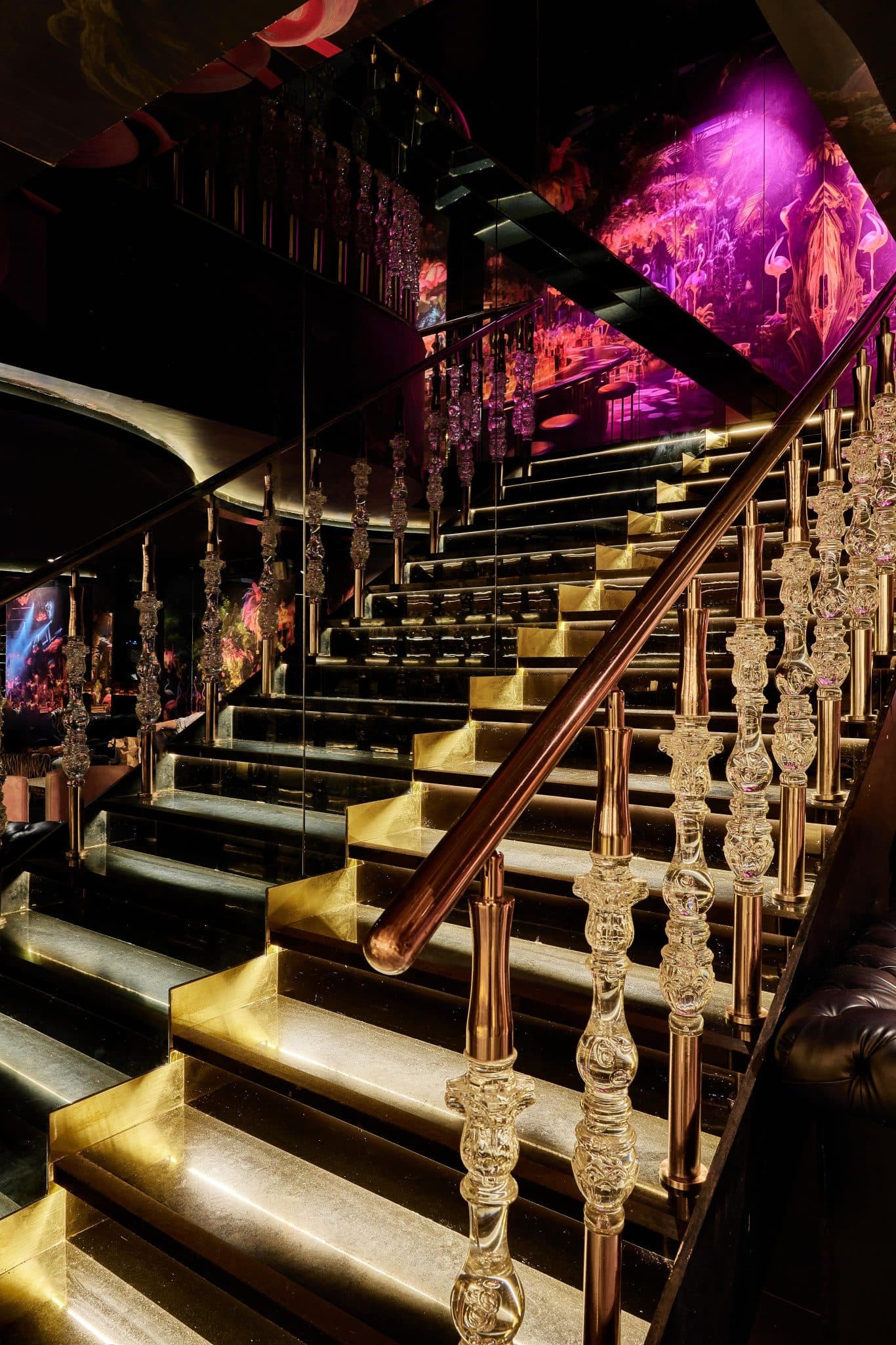 Groove under the lights of luxury at this black and gold-themed ...