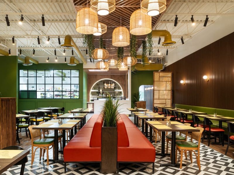 A traditional South Indian restaurant within a contemporary setting ...